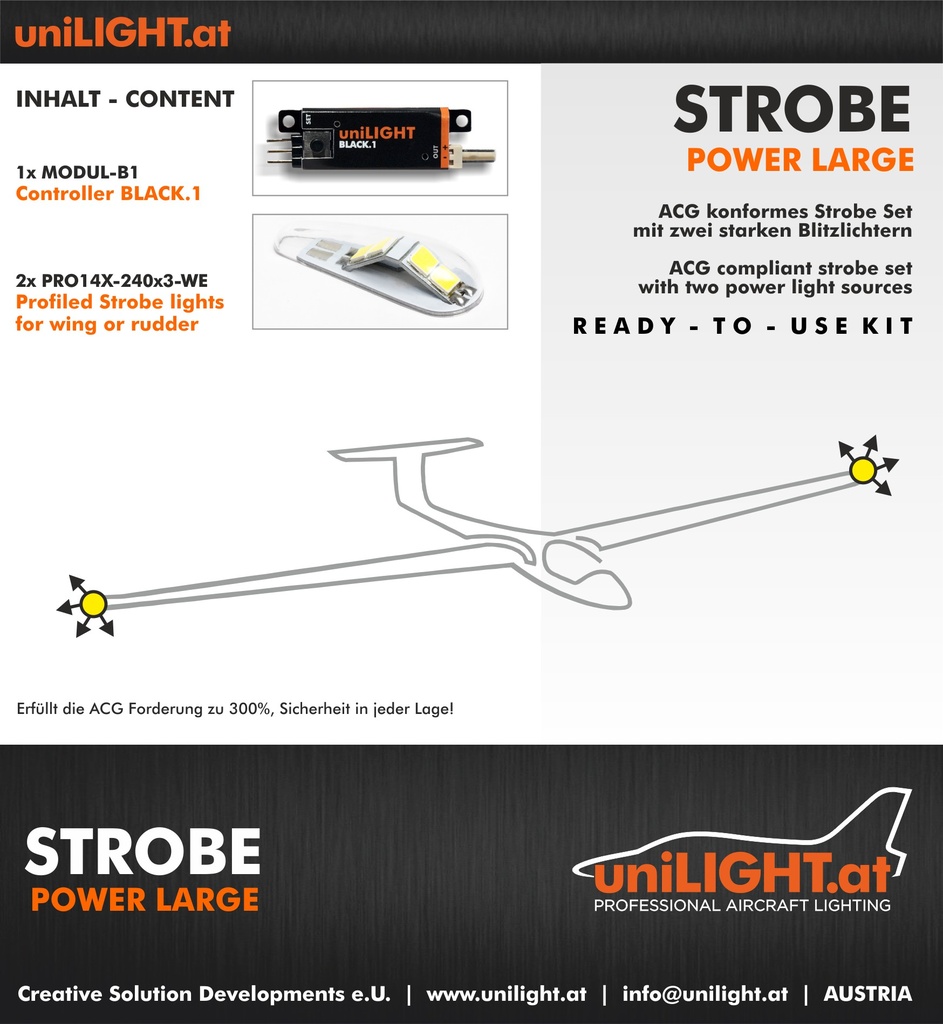 Glider strobe set Large | uniLIGHT.at